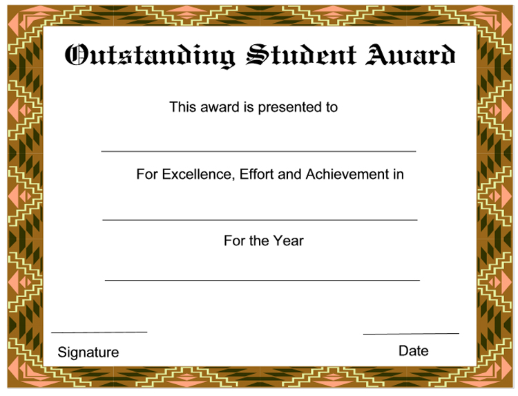 Student Of The Year Award Certificate Templates Professional Design 